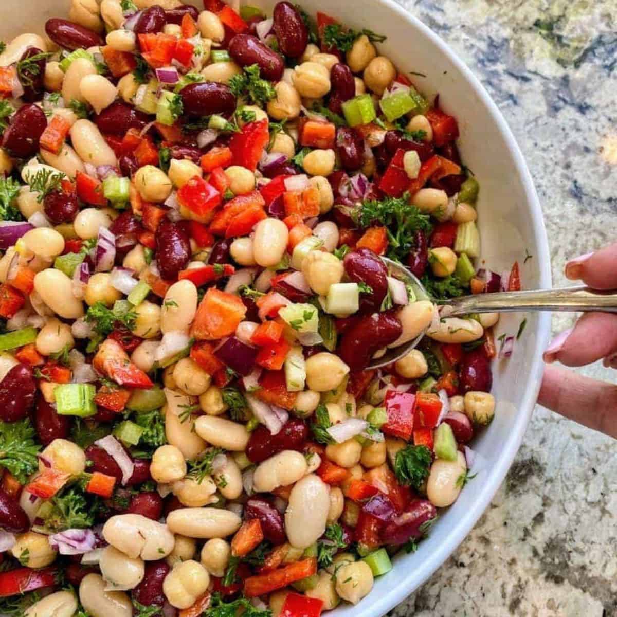 Bean Salad With Oil Free Dressing | Kathy's Vegan Kitchen