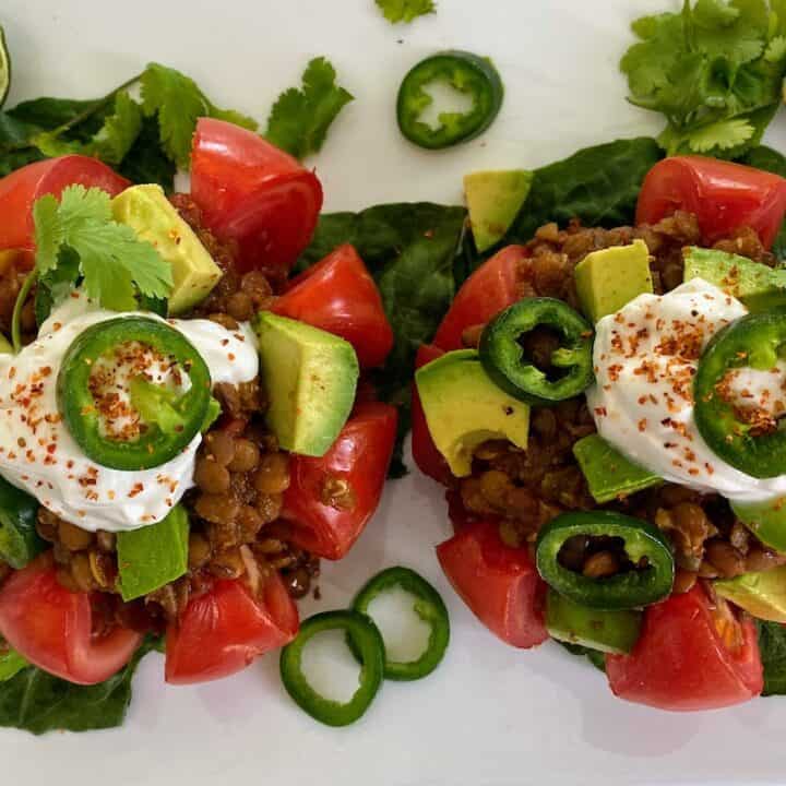 Healthy Taco Stuffed Tomatoes | Kathy's Vegan Kitchen